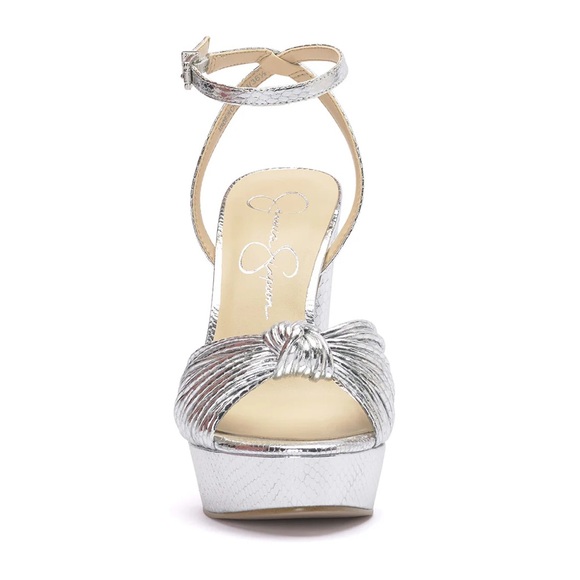 Jessica Simpson | Shoes | Jessica Simpson Immie Platform Sandal In Silver Snake | Poshmark